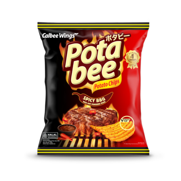 Calbee Wings Potato Chips Spicy BBQ 68g