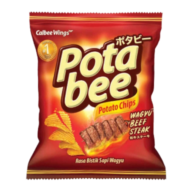 Calbee Wings Potato Chips Beef Streak 68g